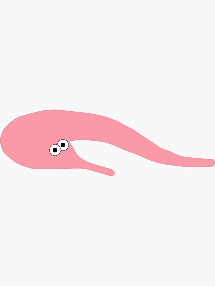 "Pink worm on a string" Sticker for Sale by heyitslexii | Redbubble