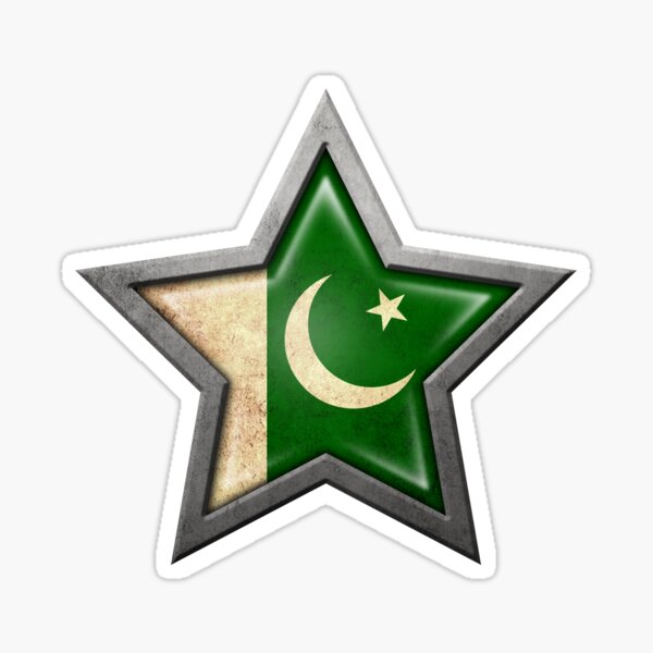 "Pakistani Flag Inside of an Aged and Scratched Star" Sticker for Sale ...