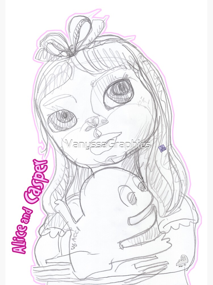 "Alice and Casper (pencil drawing by ACCI)" Sticker for Sale by ...