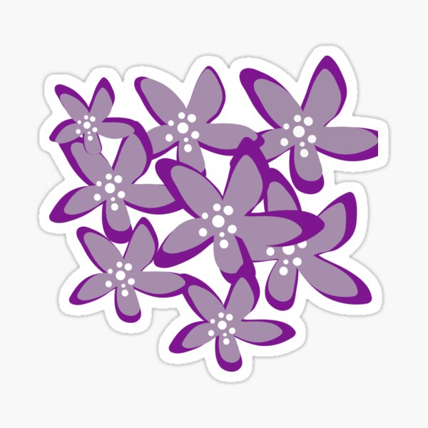 "Purple floral design." Sticker by twistedghost | Redbubble