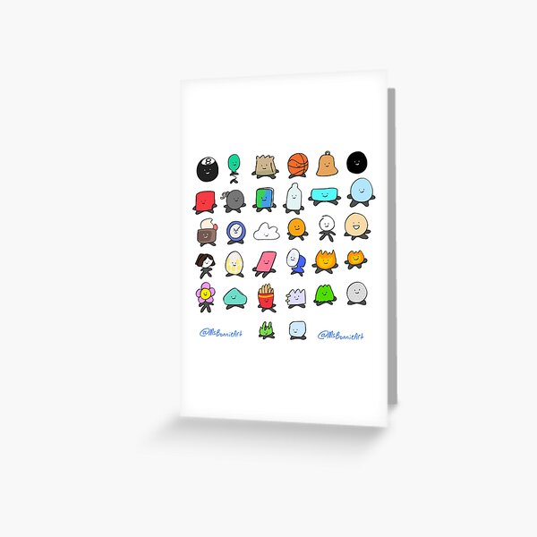 "Bfdi All Contestants Pack Part 1" Greeting Card for Sale by MsBonnie ...