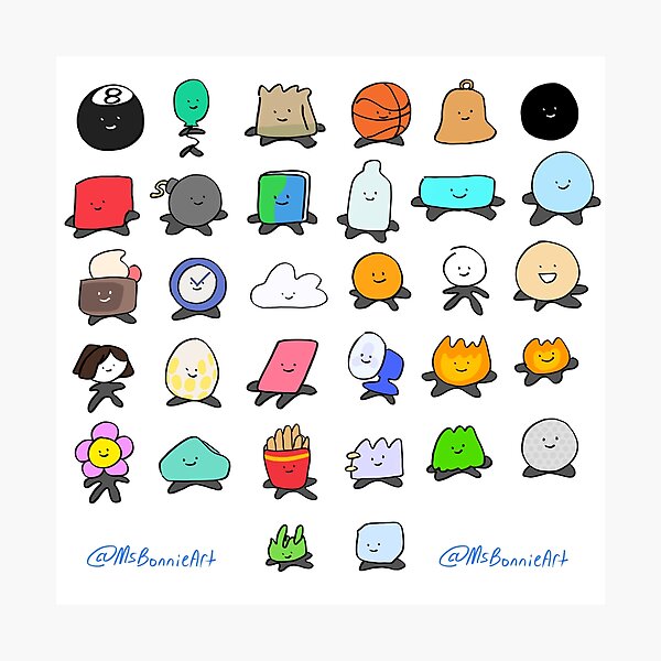 "Bfdi All Contestants Pack Part 1" Photographic Print for Sale by ...