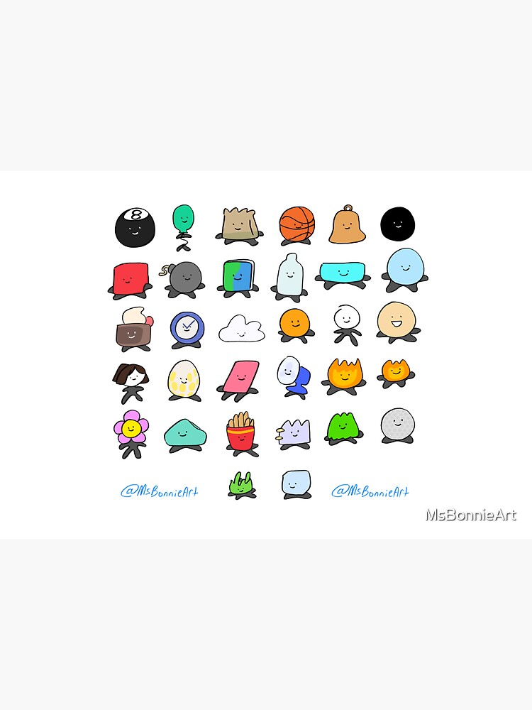 "Bfdi All Contestants Pack Part 1" Water Bottle for Sale by MsBonnie ...