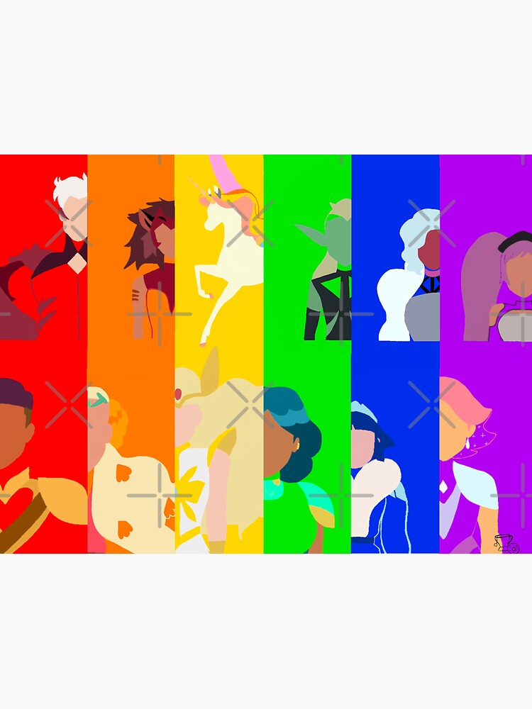"She-Ra the princess of power characters pride flag" Sticker for Sale ...