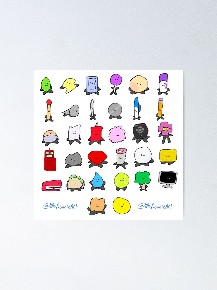 "Bfdi All Contestants Pack Part 2" Poster for Sale by MsBonnie | Redbubble