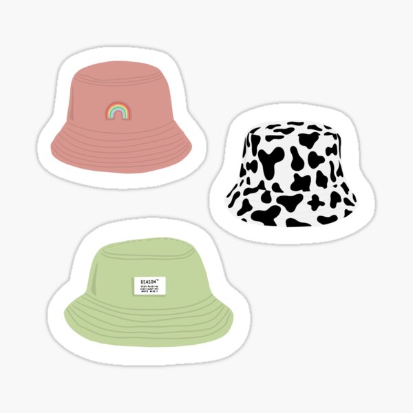 "Bucket hat sticker pack :)" Sticker by MadebyBritt | Redbubble