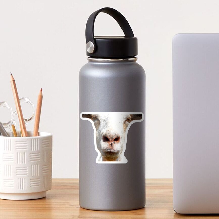"Funny goat face" Sticker by 3bubblez | Redbubble