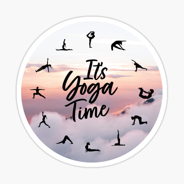 "It's Yoga Time Yoga Poses and Asanas" Sticker for Sale by sunnypolly ...