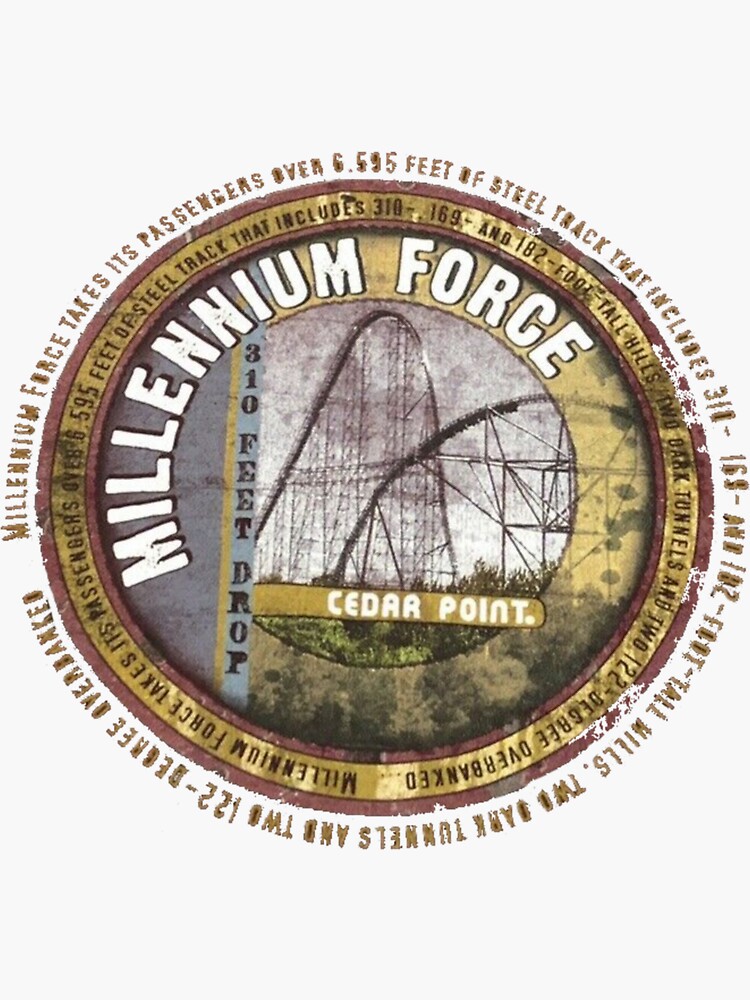 "Millennium Force Cedar Point" Sticker von CoasterShirts | Redbubble