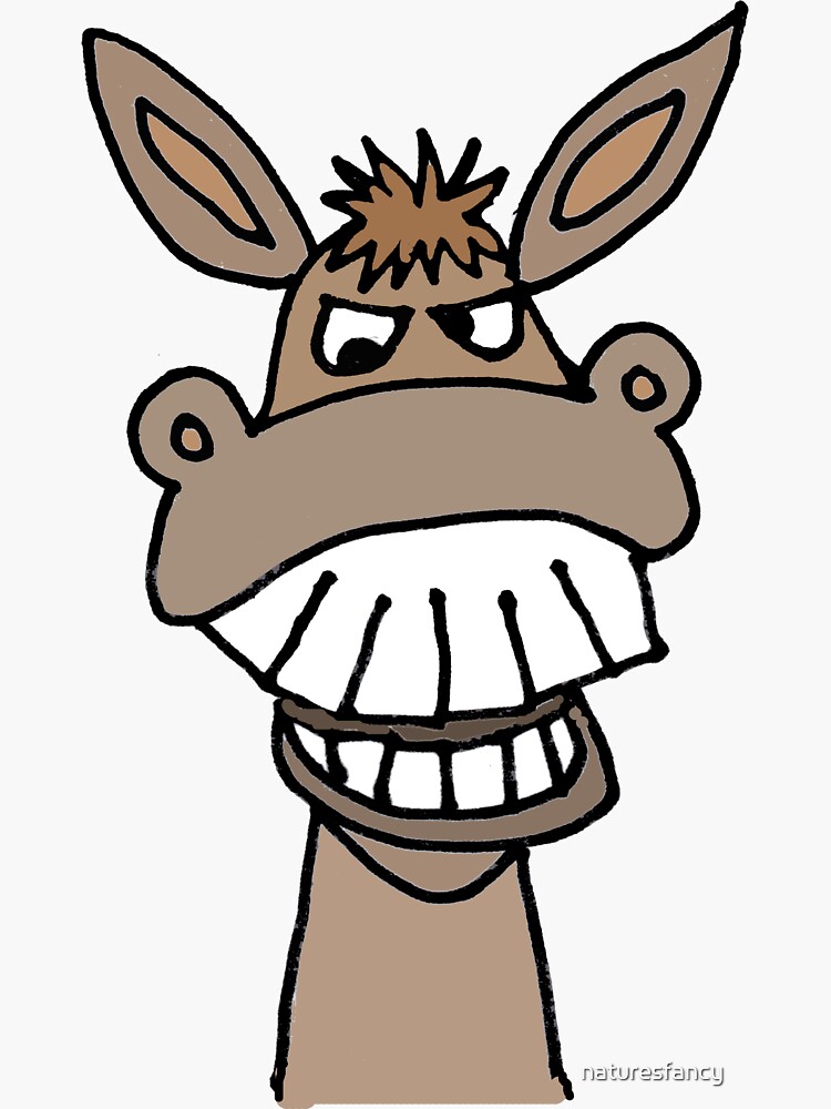 Pegatina «Divertidos dibujos animados burro riendo» de naturesfancy ...