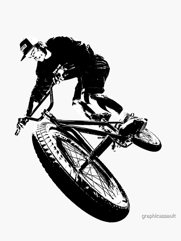"BMX_Stencil_009" Sticker by graphicassault | Redbubble