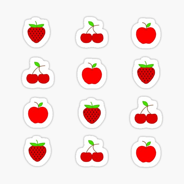 "Red fruit sticker pack" Sticker for Sale by Dhuffer | Redbubble