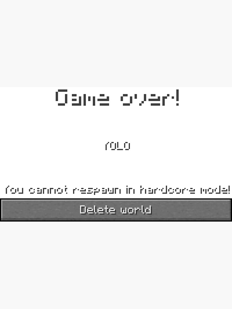 "Minecraft Death Screen" Art Print by criangulien | Redbubble