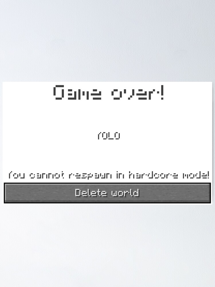 "Minecraft Death Screen" Poster for Sale by criangulien | Redbubble