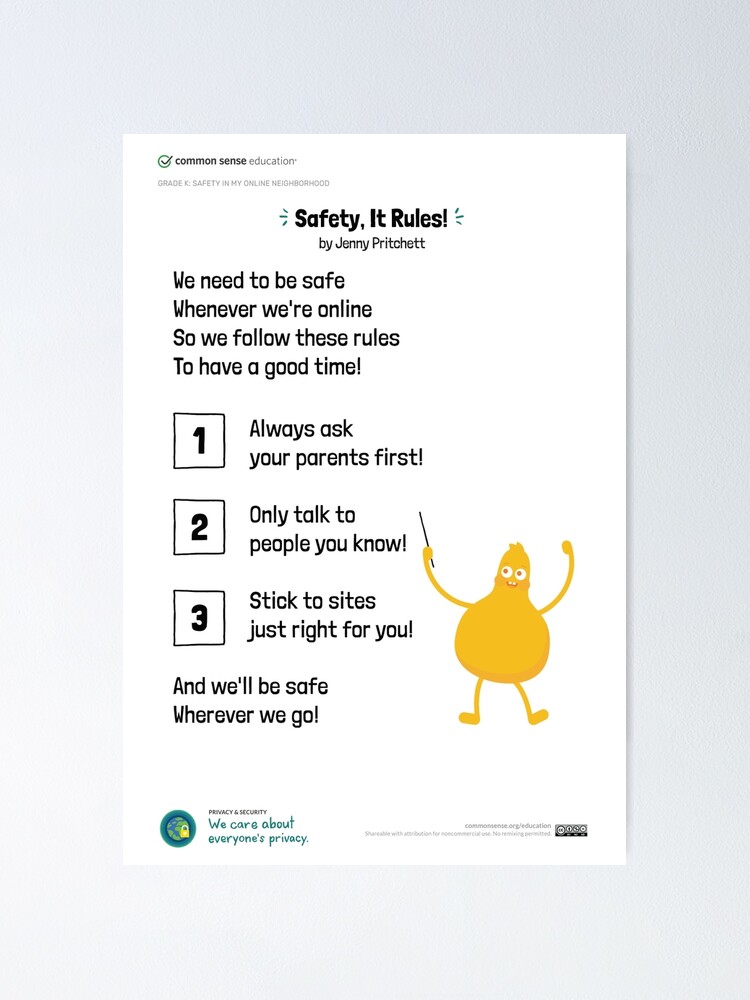 ""Safety, It Rules!" Poem Poster" Poster for Sale by Common Sense ...