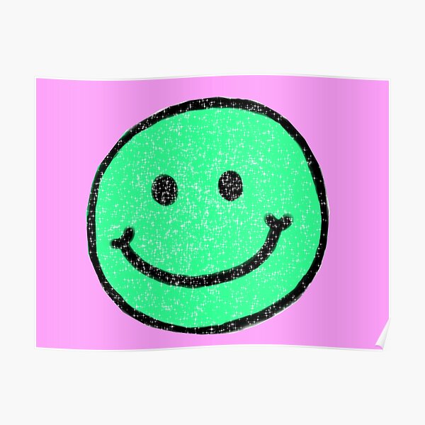 " green aqua smiley face" Poster for Sale by jeiddesigns | Redbubble