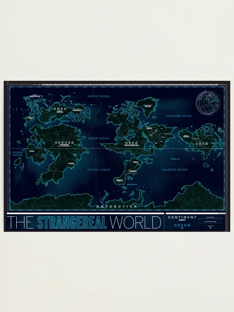"Strangereal World Map" Photographic Print by FishInHisPuddle | Redbubble