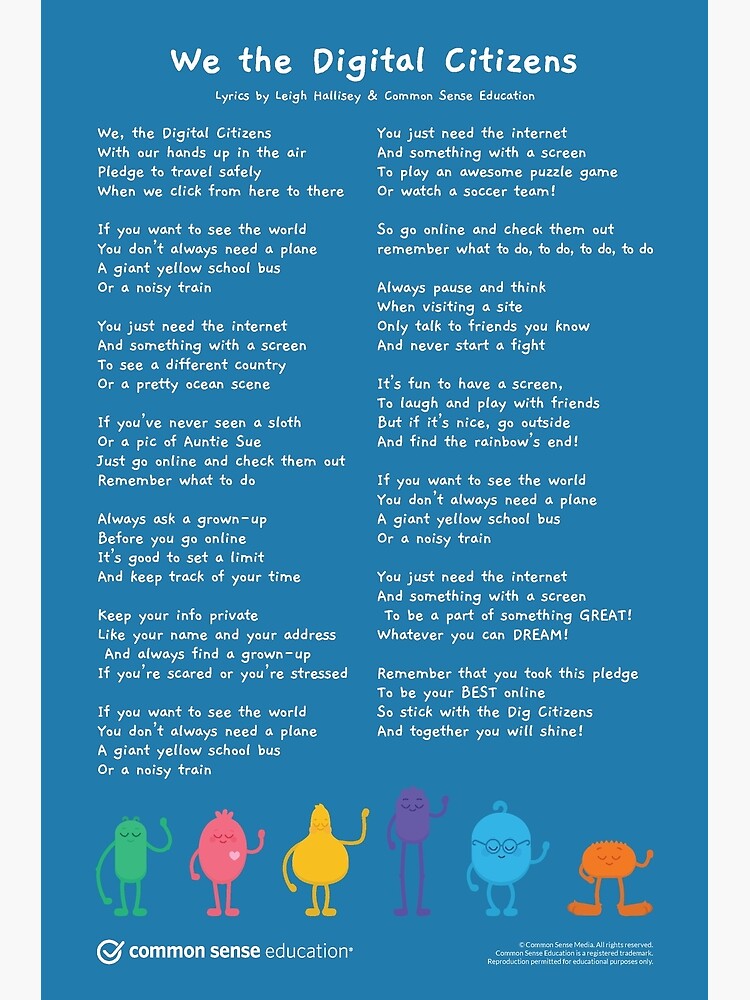 We The Digital Citizens Lyric Poster Art Print By Commonsenseed