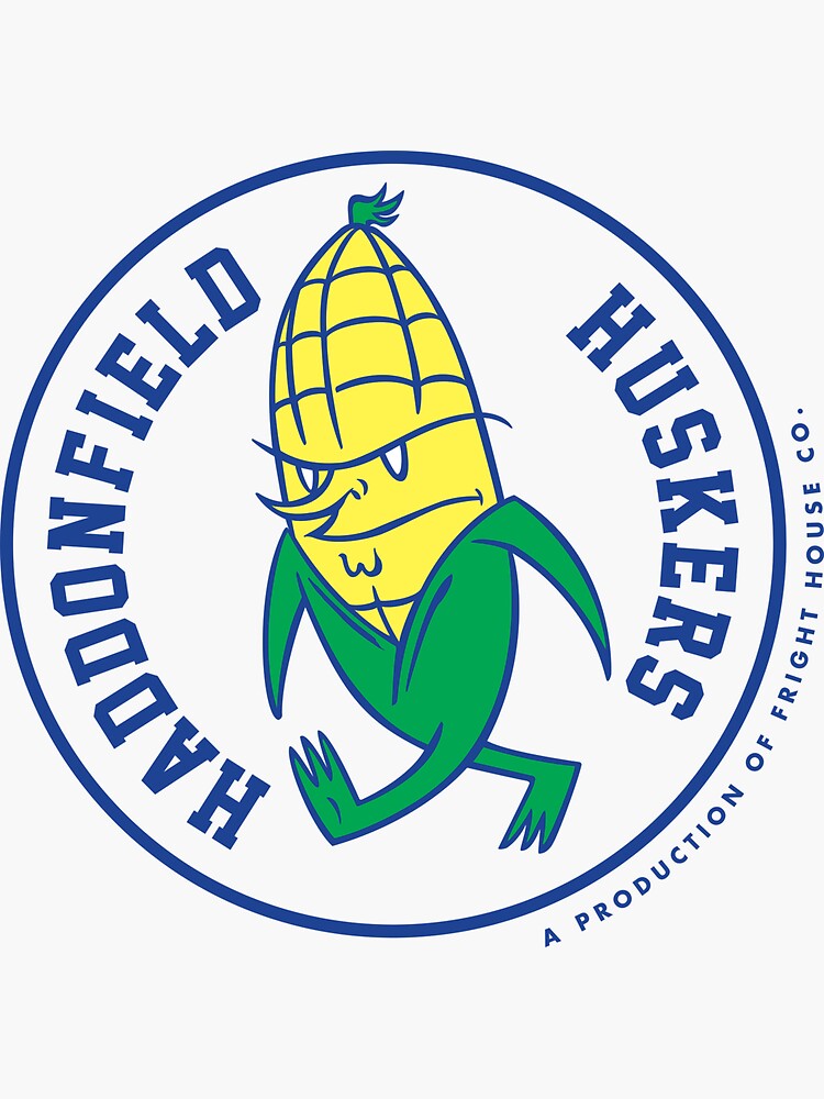 "Haddonfield Huskers Mascot Color" Sticker by frighthouseco | Redbubble