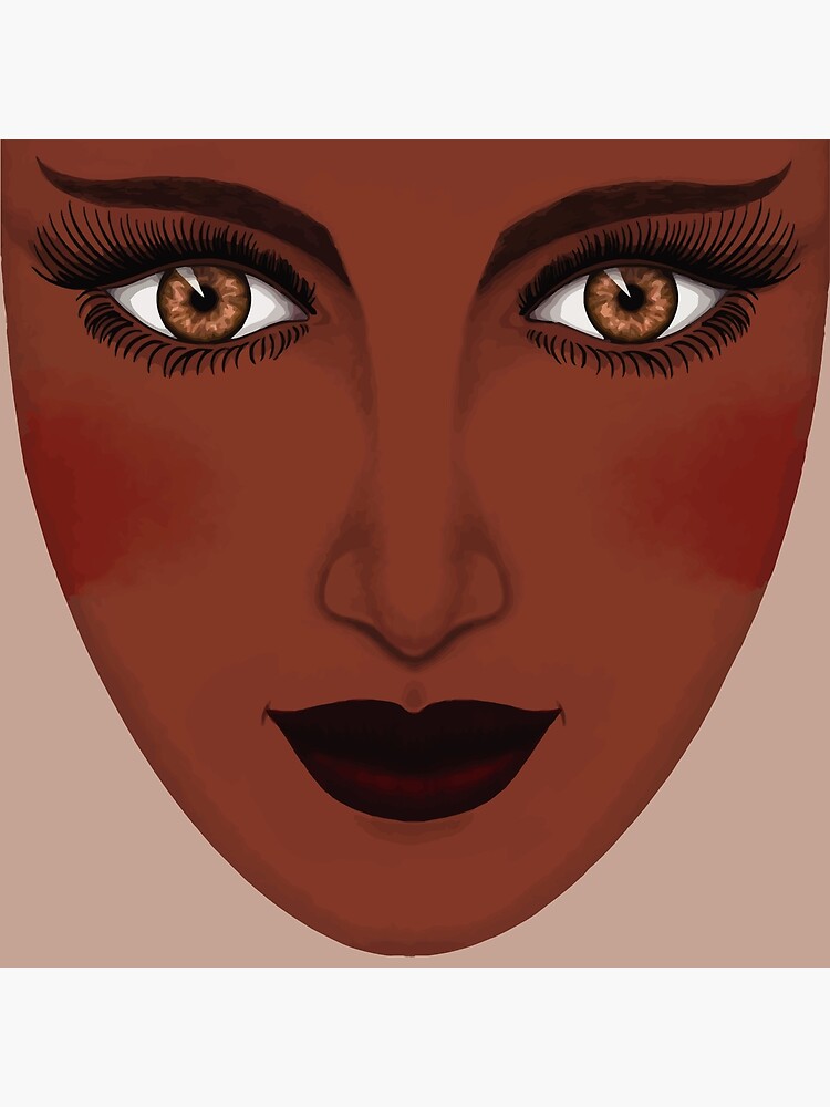 "Avatar # 648: Dark Brown Skin Tone with Dark Brown Eyes and Deep Ruby ...