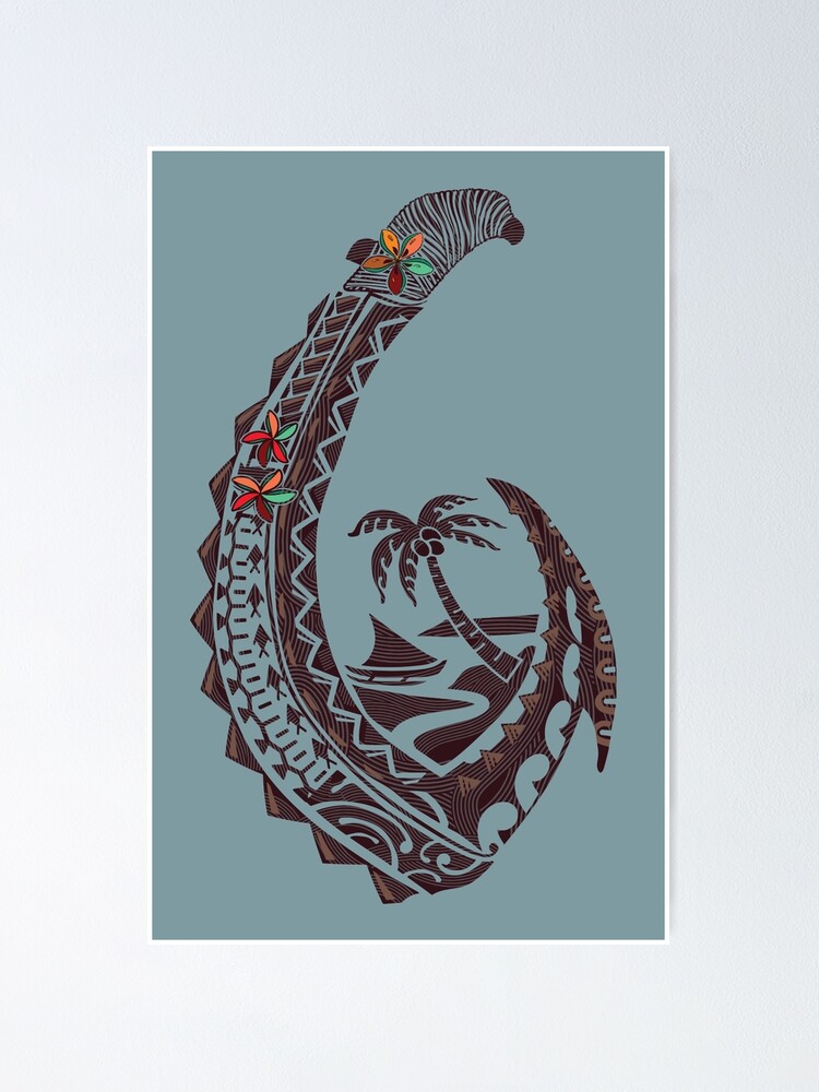 "Samoan Tribal Hook " Poster by sunnthreads | Redbubble