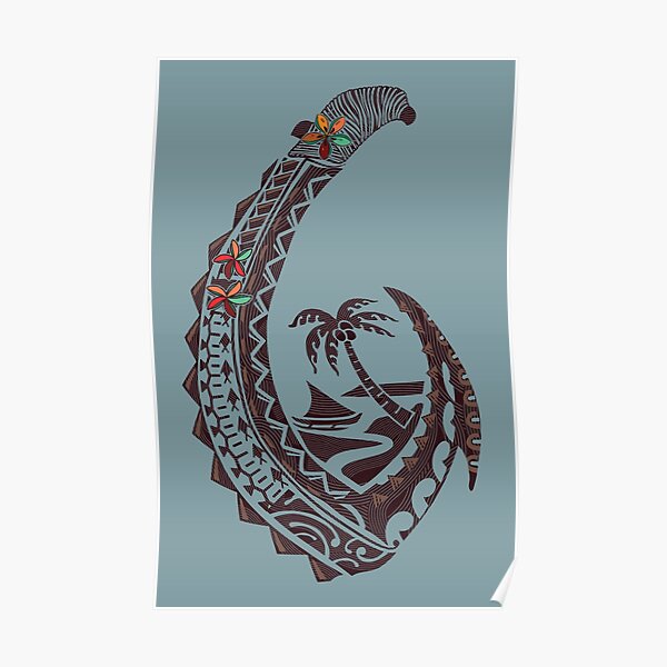 "Samoan Tribal Hook " Poster by sunnthreads | Redbubble
