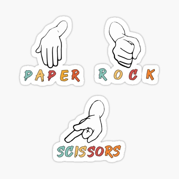 "Paper (Rock Scissors)" Sticker for Sale by m1kels | Redbubble