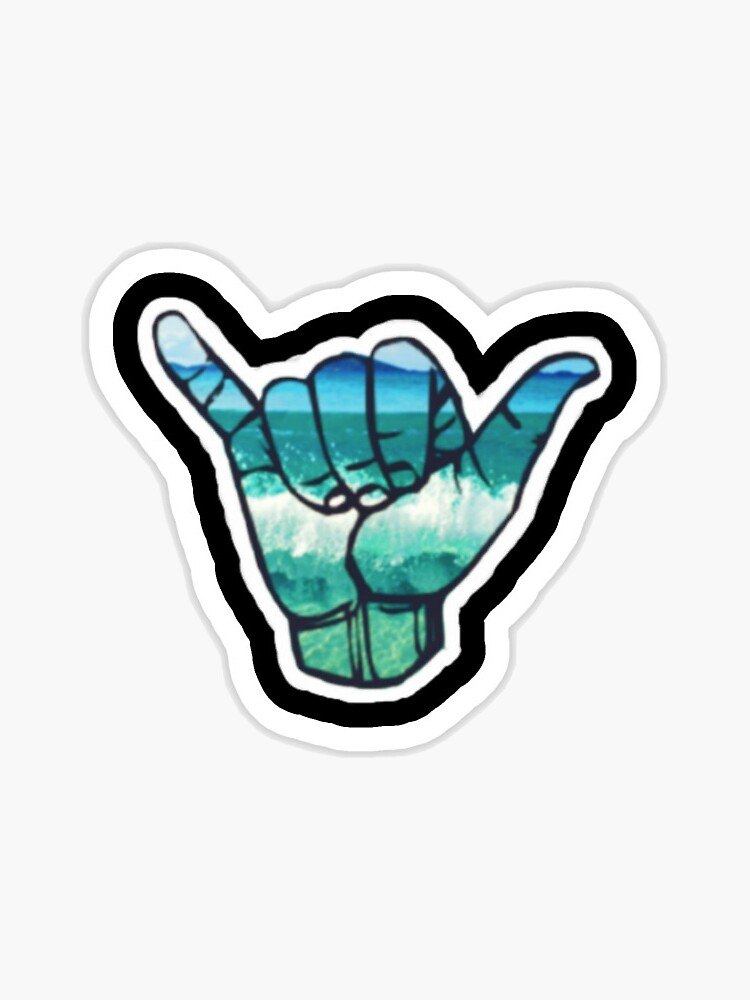 "shaka symbol sticker " Sticker for Sale by emilyyincandela | Redbubble