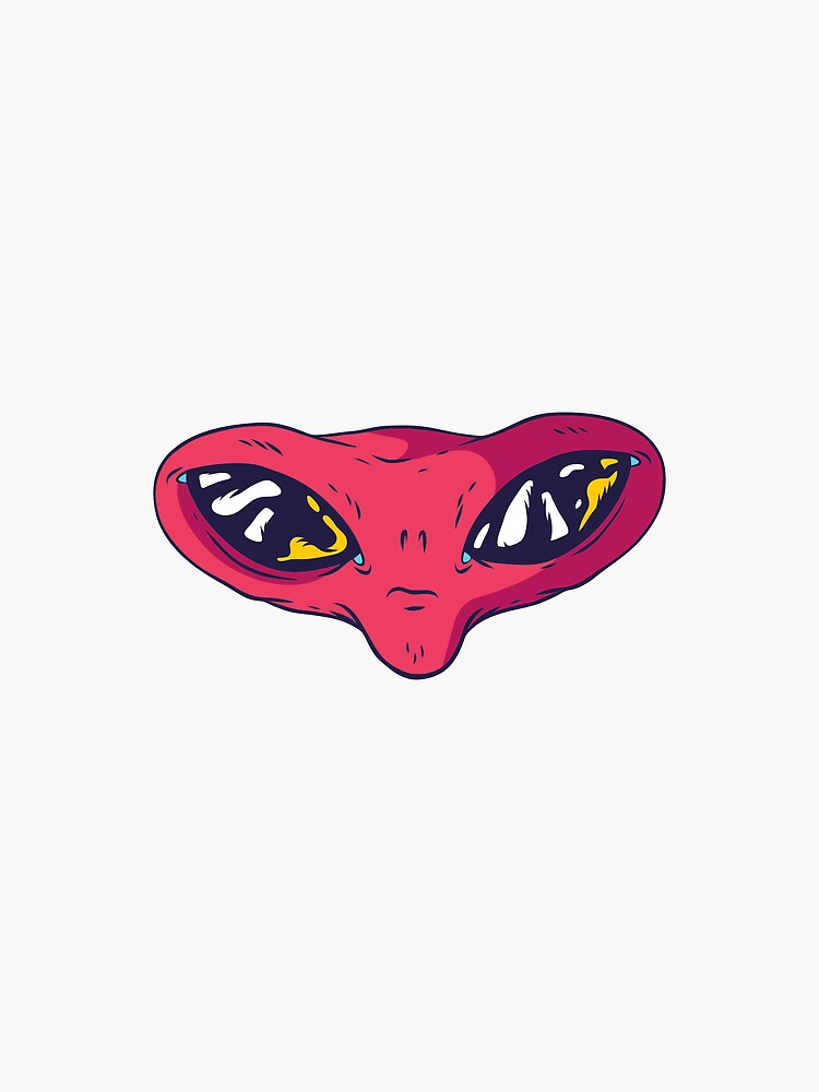 "Sad Alien Sticker New Design For Everything" Sticker by Shopdumo ...