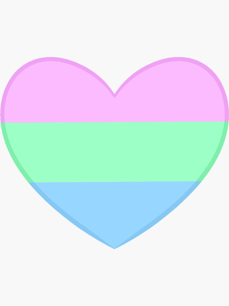 "Pastel Polysexual Pride Heart" Sticker by honeyandpeaches | Redbubble