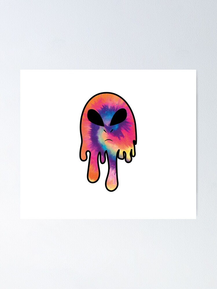 "Aesthetic Trippy Dippy Alien Face Tye Dye" Poster for Sale by ...