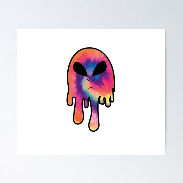 "Aesthetic Trippy Dippy Alien Face Tye Dye" Poster for Sale by ...