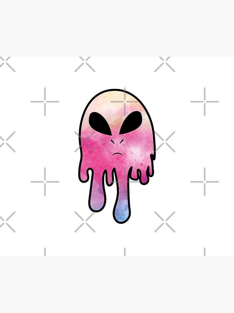 "Aesthetic Trippy Dippy Alien Face Watercolor" Poster by tinypurpleland ...