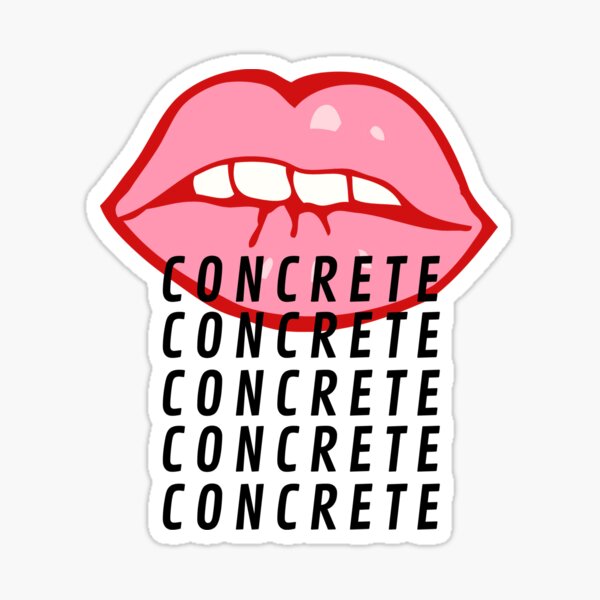 "Concrete Lips - Concrete and Construction Worker" Sticker by terrapros ...