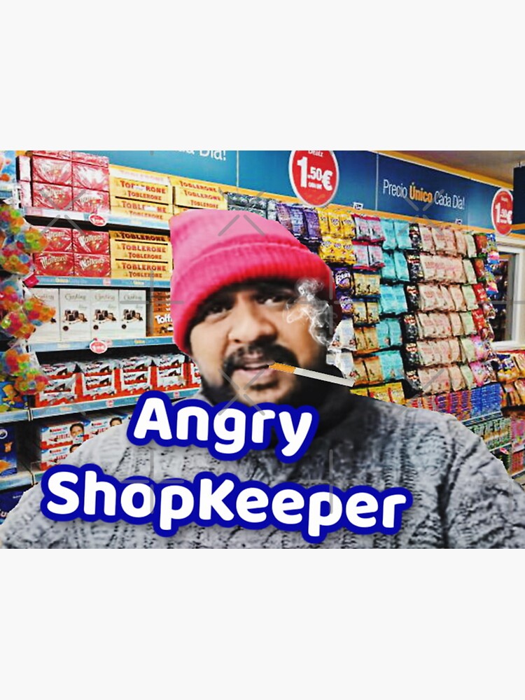 "Angry ShopKeeper" Sticker by Daviscoatings | Redbubble