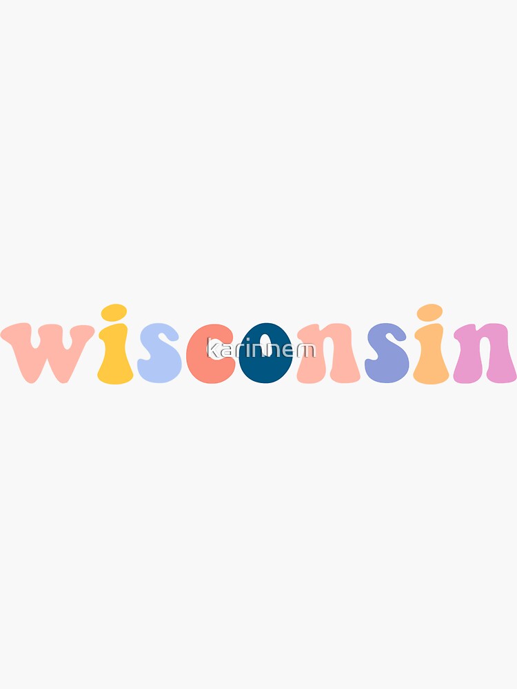 "Wisconsin State Word Text Graphic" Sticker for Sale by karinnem ...