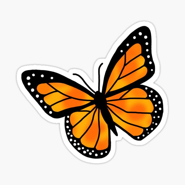 "orange butterfly Sticker" Sticker for Sale by emedesigns | Redbubble