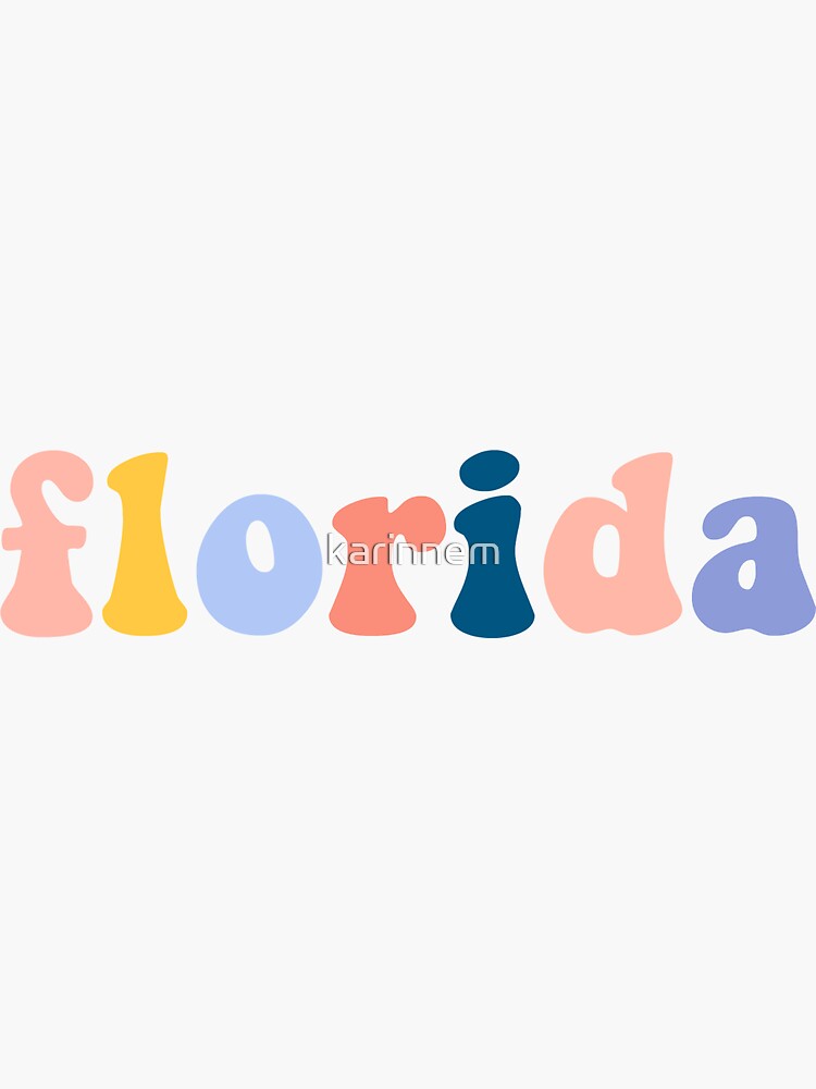 "Florida State Word Text Graphic" Sticker by karinnem | Redbubble