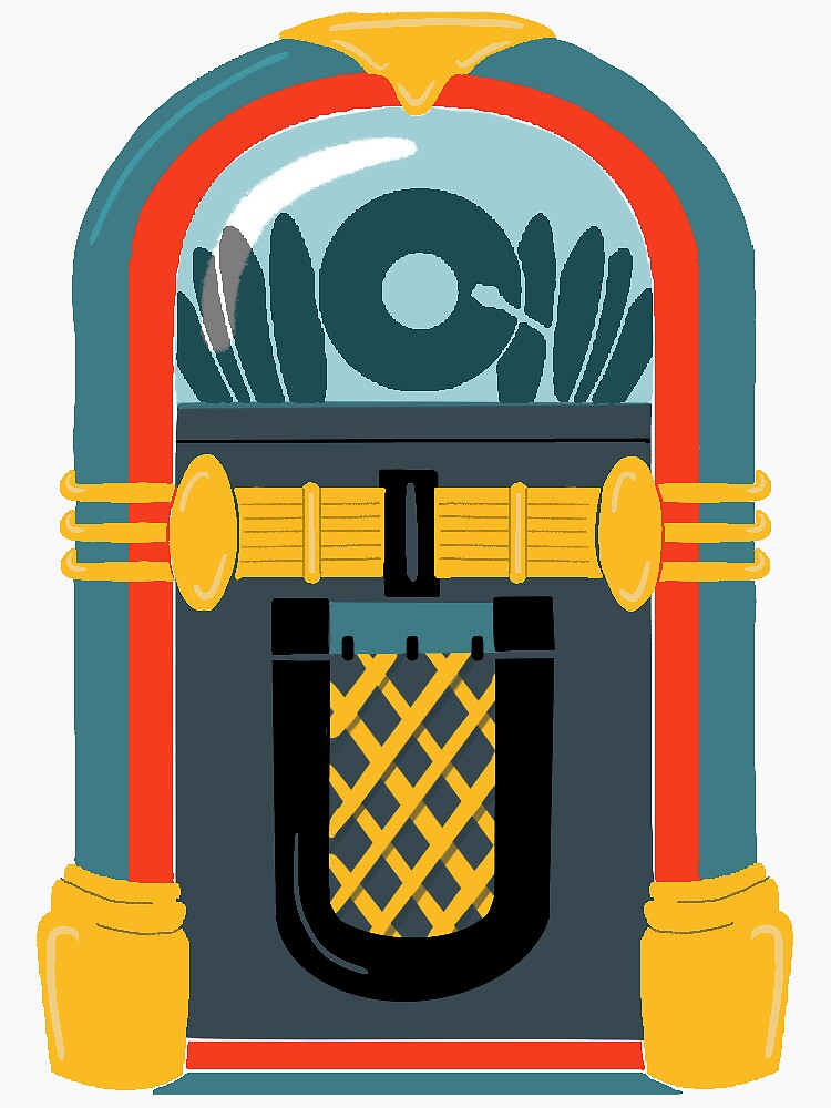 "Jukebox illustration " Sticker for Sale by Sorena-Designs | Redbubble