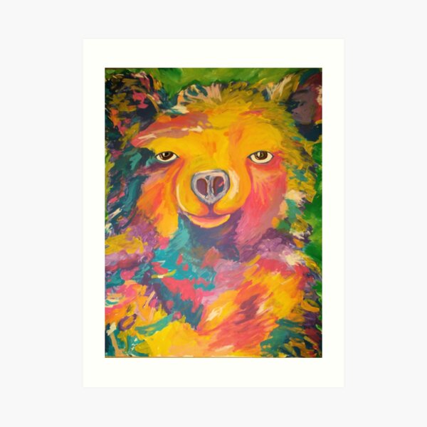 "Bruce the Bear" Art Print by AngiePaints | Redbubble