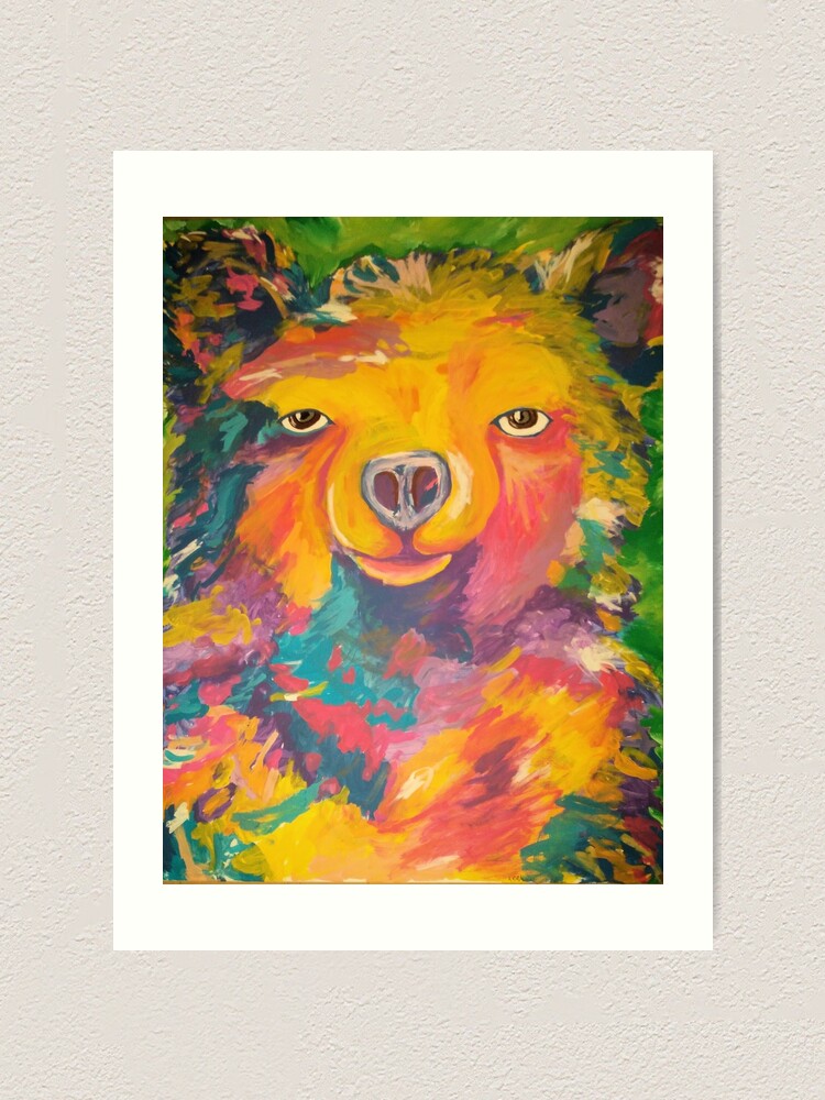 "Bruce the Bear" Art Print by AngiePaints | Redbubble