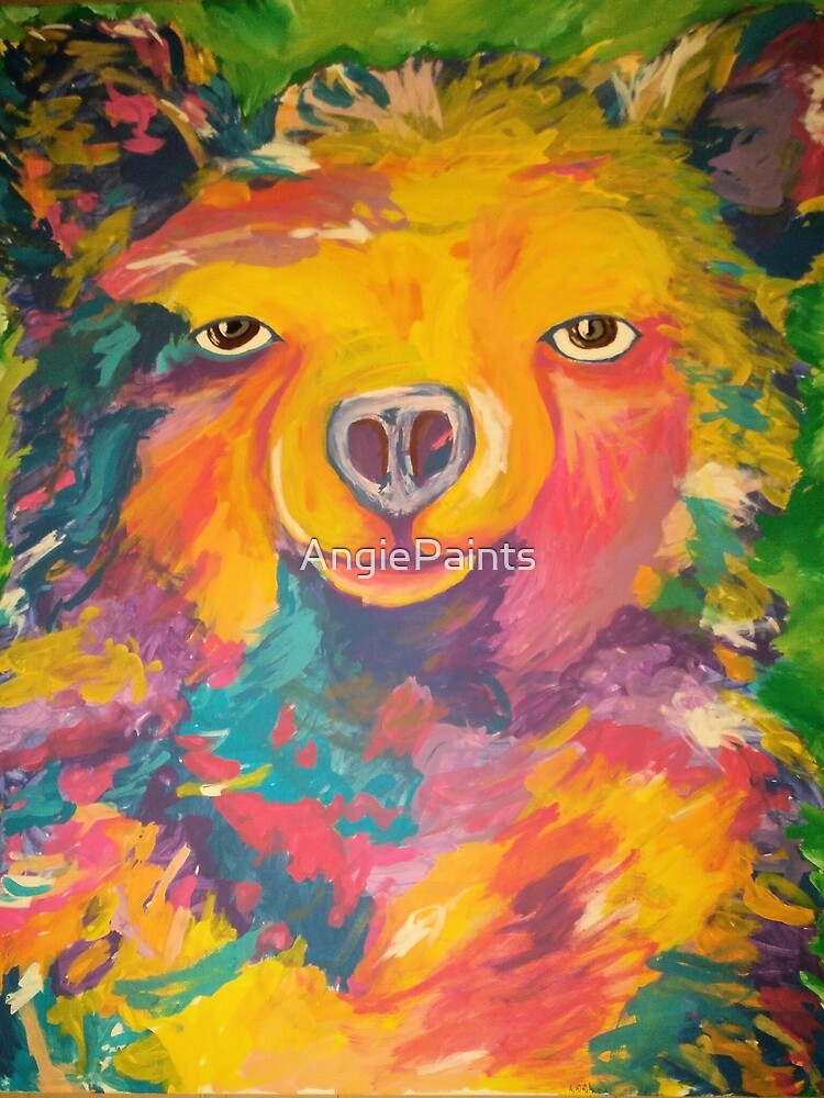 "Bruce the Bear" Art Print by AngiePaints | Redbubble