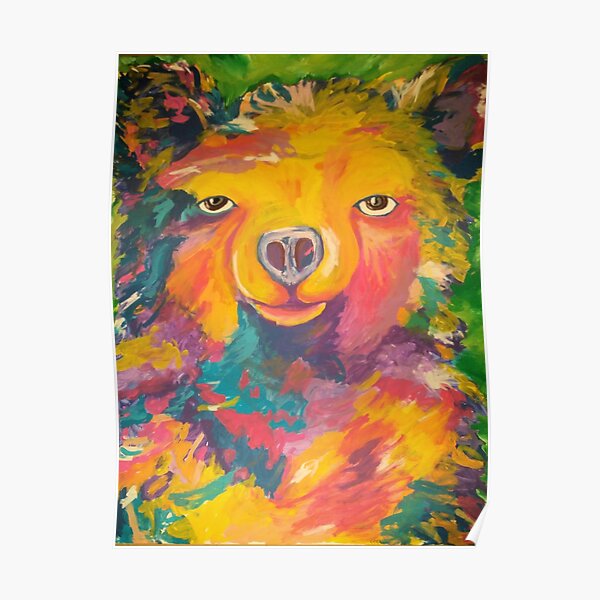 "Bruce the Bear" Poster for Sale by AngiePaints | Redbubble