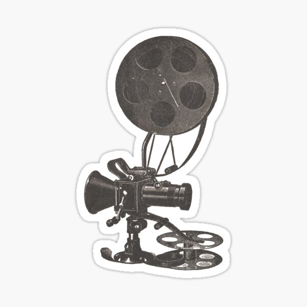"Antique Movie Camera" Sticker for Sale by PepperDoodles | Redbubble