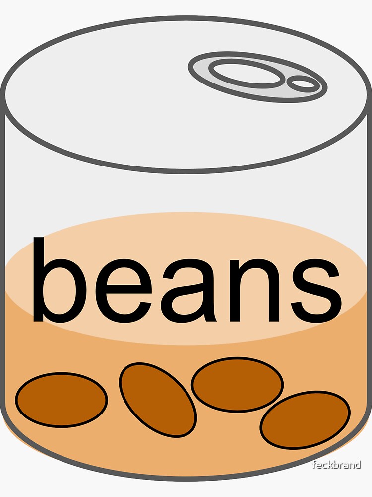 "beans" Sticker by feckbrand | Redbubble