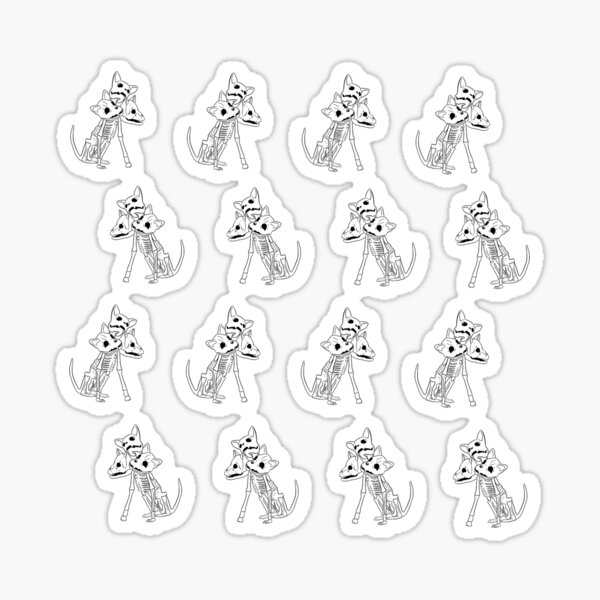 "Three Headed Skeleton Dog " Sticker for Sale by MadVonD | Redbubble
