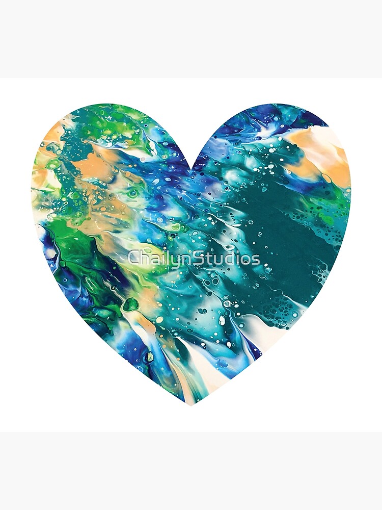 "Beach Ocean Waves Abstract Fluid Heart" Poster for Sale by ...