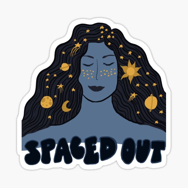 "spaced out" Sticker for Sale by sadpeyton | Redbubble