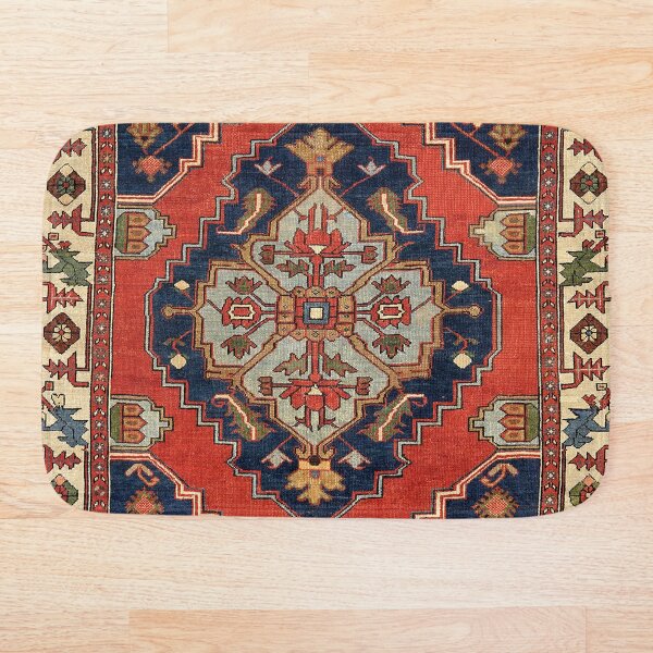 "Antique Persian Bakshaish Oriental Carpet Print" Bath Mat for Sale by ...