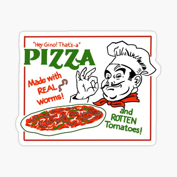 "Tacky Vintage Pizza Box" Sticker for Sale by F2GClothing | Redbubble